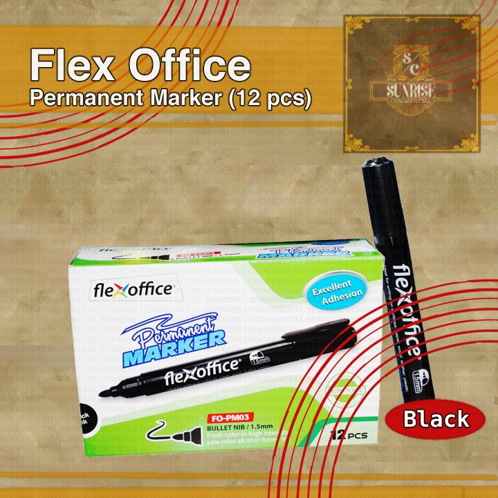 Flex Office Permanent Marker Box (Black) | Shopee Malaysia