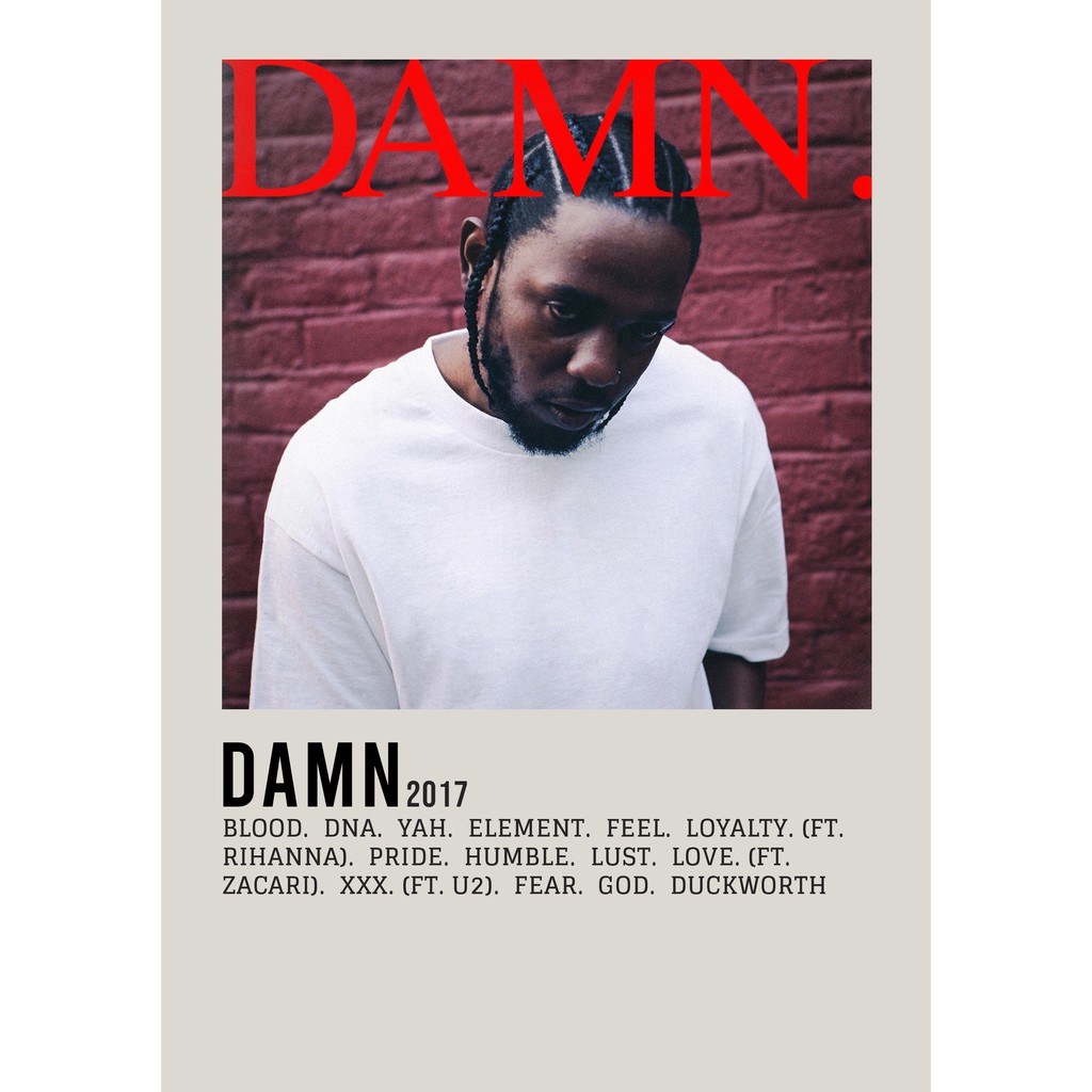 【READY STOCK】Poster Cover Album DAMN. by Kendrick Lamar | Shopee Malaysia