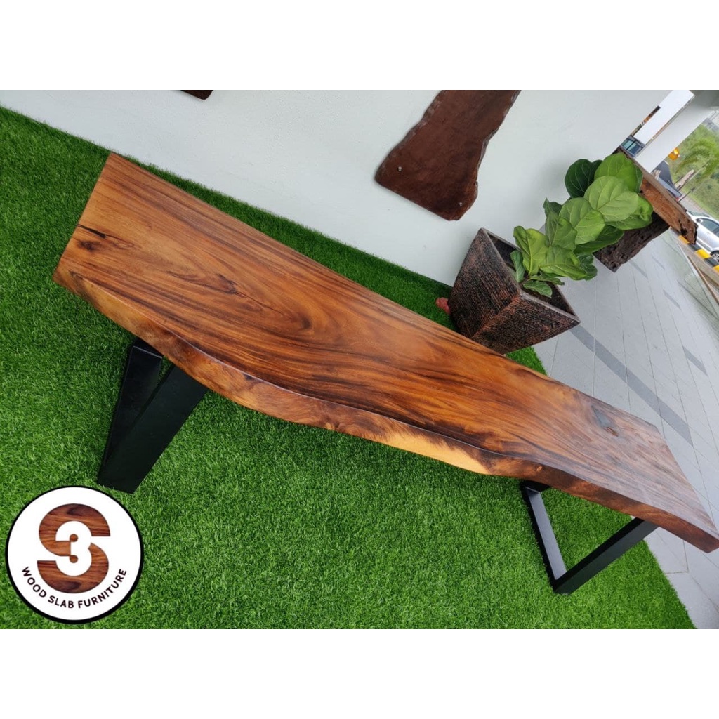Solid Wood Bench - Rain Tree Bench | Shopee Malaysia