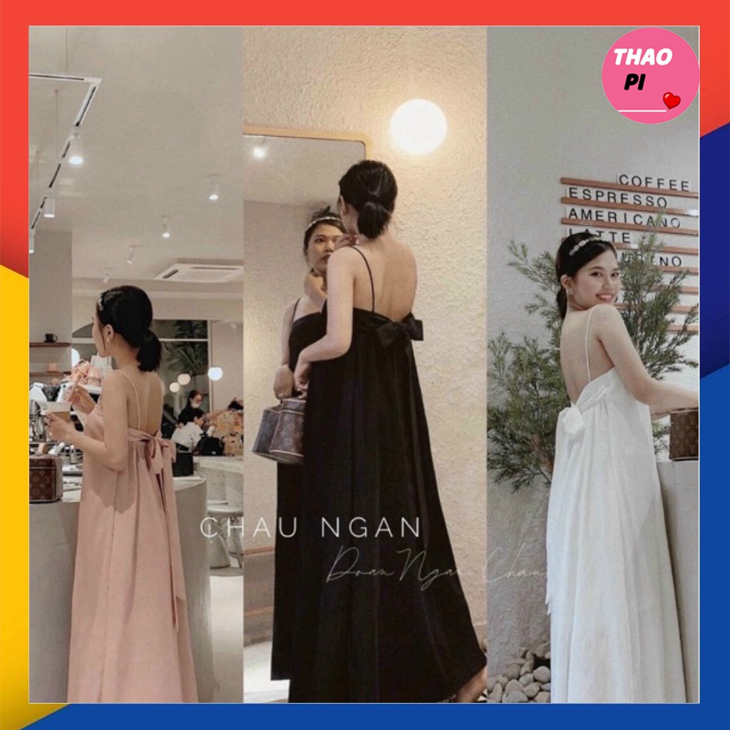 Very beautiful two-strap dress with bow tie at the back - real video ...