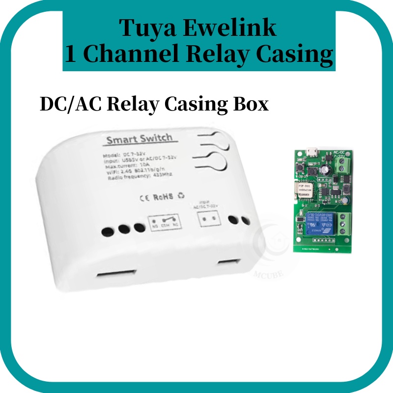 Dc Ac 5-32V 1 Channel Relay Casing Box For Tuya Smart life Ewelink ...