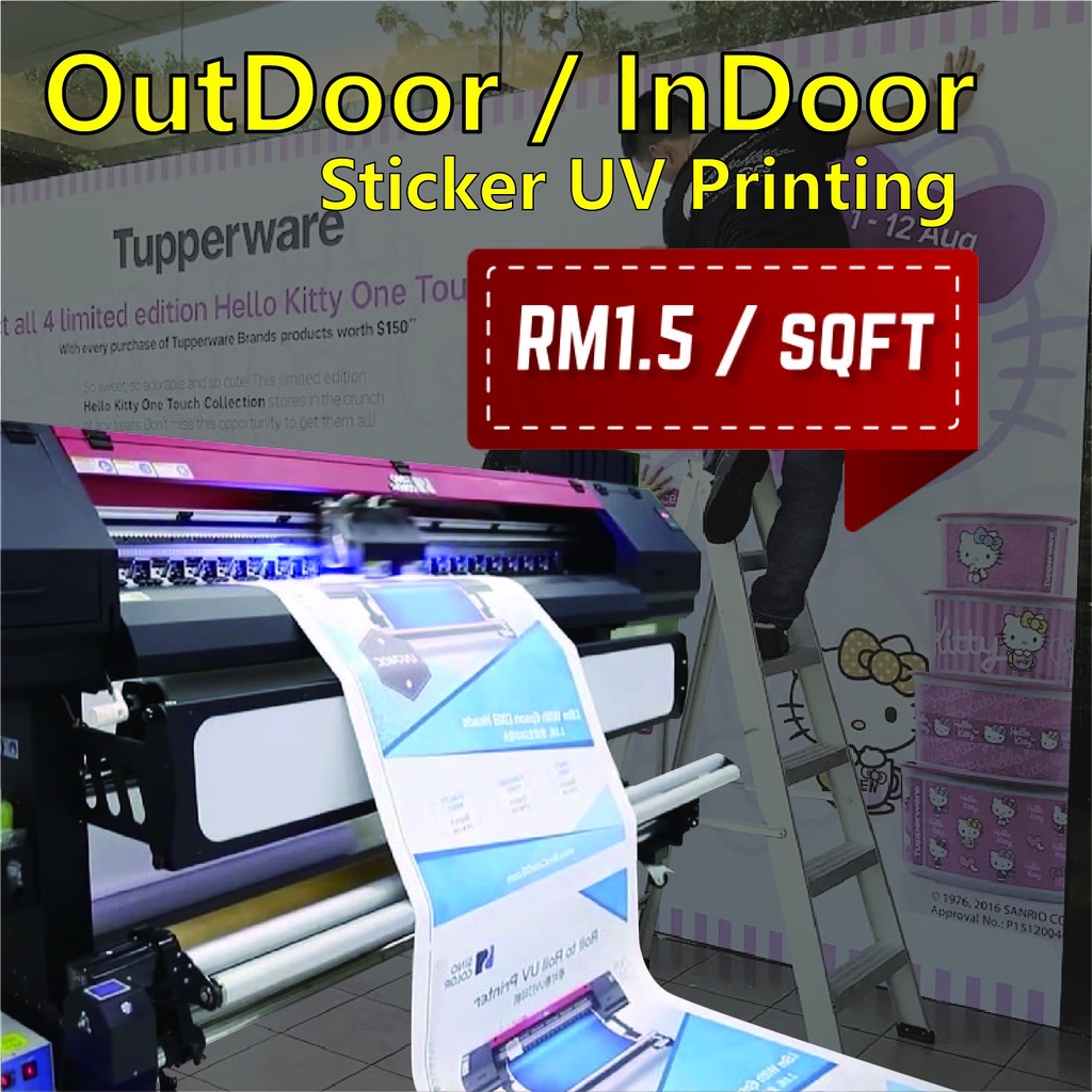 Out/InDoor Sticker Uv Custom Printing | Shopee Malaysia