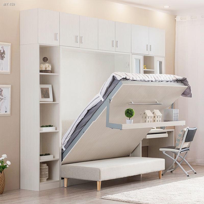 ♟Multifunctional invisible bed with wardrobe wall bed small apartment ...