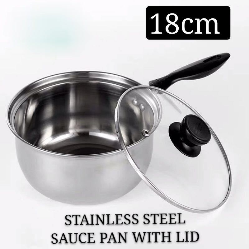 18CM STAINLESS STEEL SAUCE PAN SAUCE POT PERIUK TANGKAI MILK POT MAGGI ...