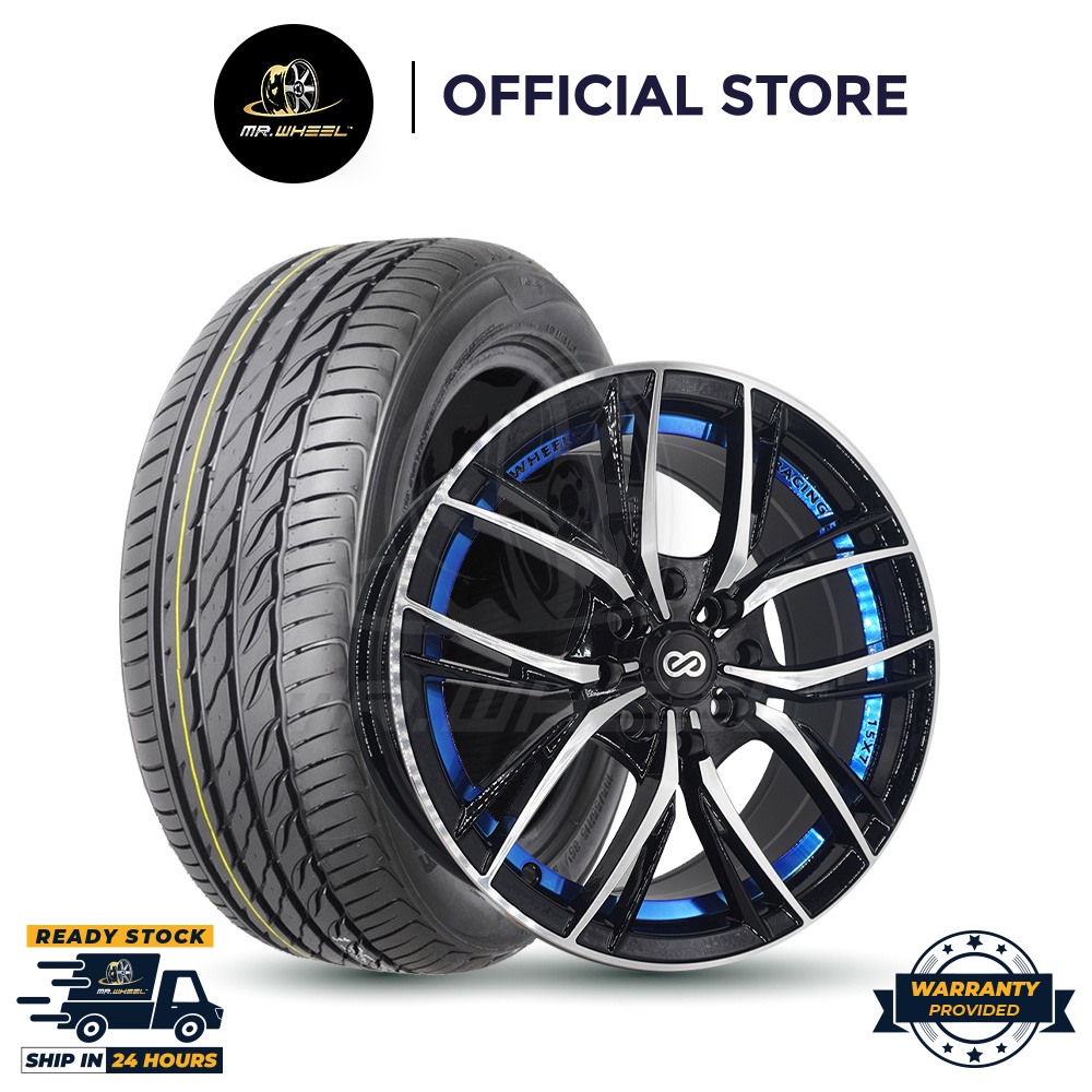[Package Set] New Sport Rim ENKEI ONX 15 inch 7j 8H100/114.3 ET35 with New Tyre 15 inch Mr Wheel ...