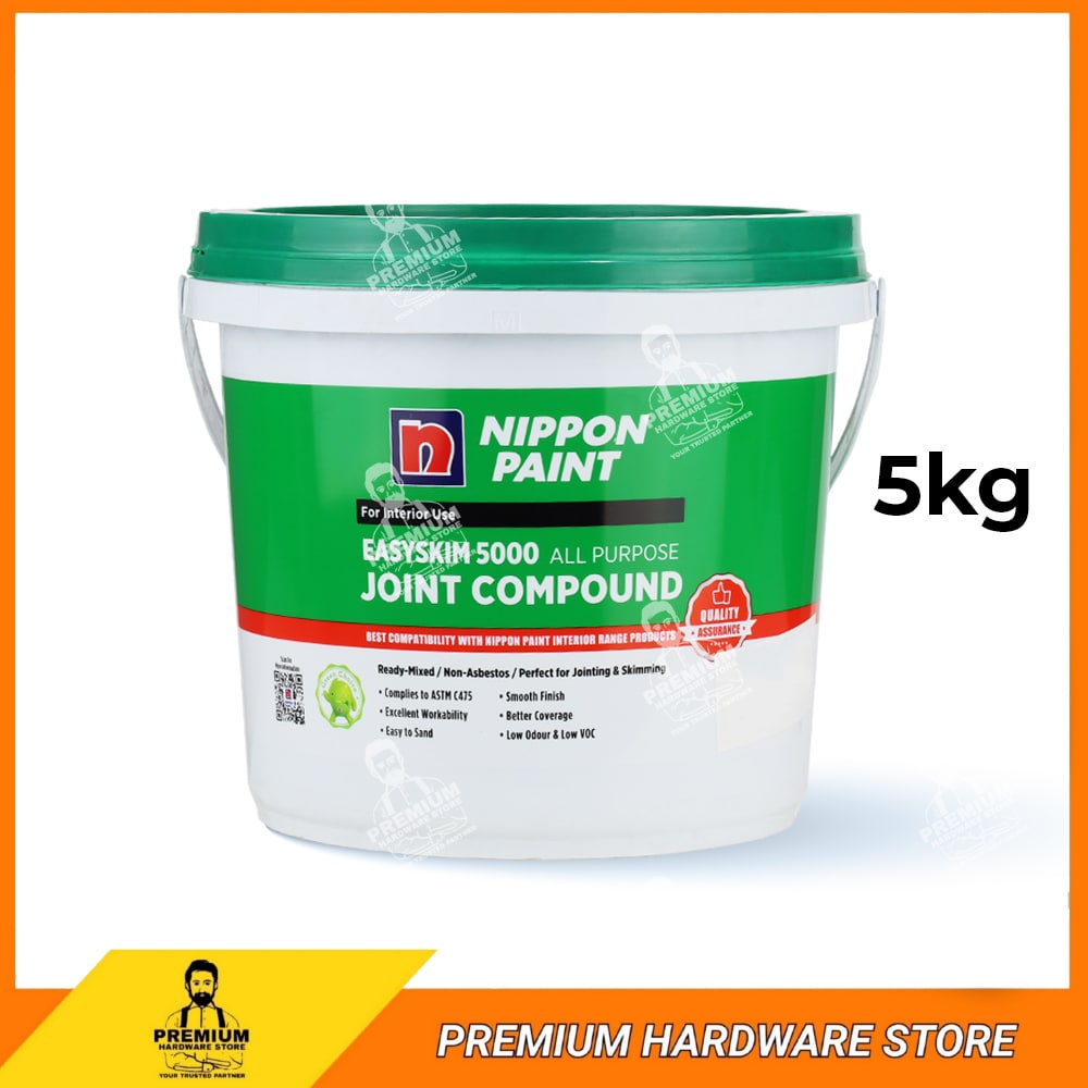 NIPPON PAINT Easyskim 5000 All Purpose Joint Compound 5KG Wall Cement ...
