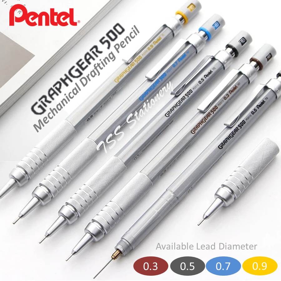 PENTEL Graphgear 500 Drafting Mechanical Pencil (0.3/ 0.5/ 0.7/ 0.9MM ...