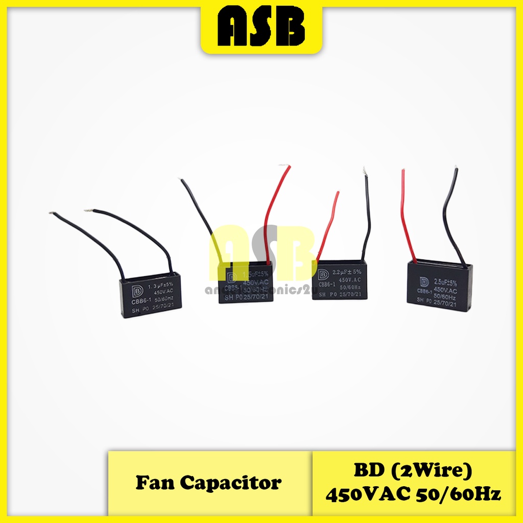 (1.3UF , 1.5UF , 2UF , 2.2UF , 2.5UF) BD Fan Capacitor (1pc) | Shopee ...