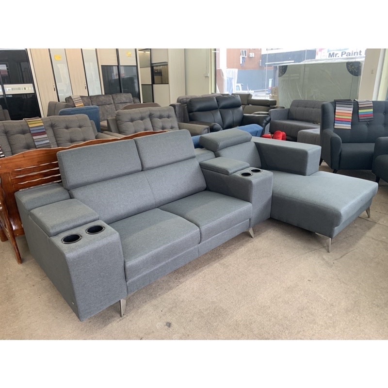 STARS Furniture L Shape Sofa With Storage Box and Small Stool Left side ...