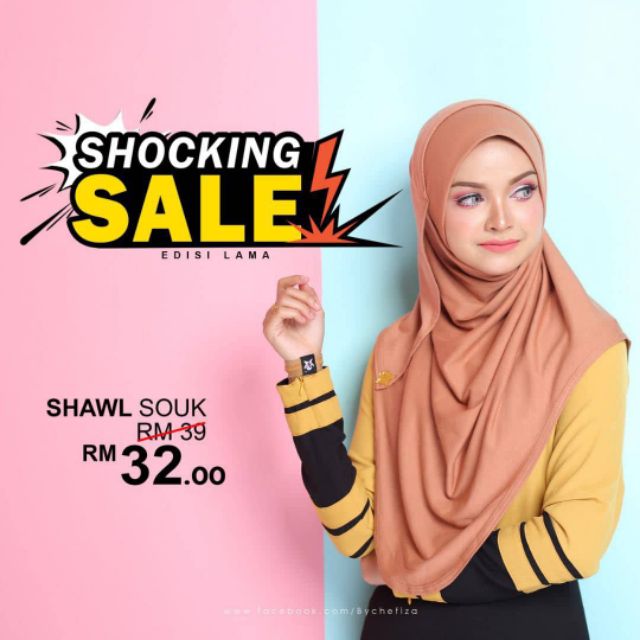 🔥Tudung Shawl The Souk by Che Fiza | Shopee Malaysia