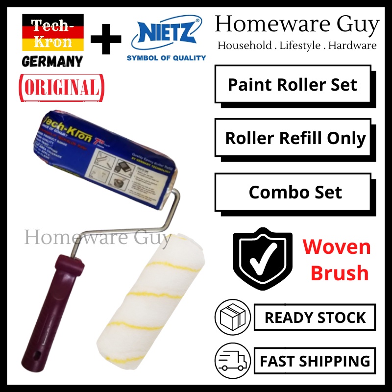 (NIETZ/TECH-KRON 7'') Professional Paint Roller Set with Refillable ...