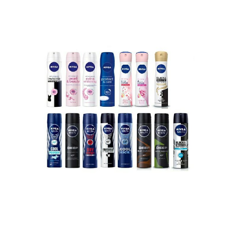 Nivea Deodorant Spray 150ML (cool powder/Deep black/black white/fresh ...