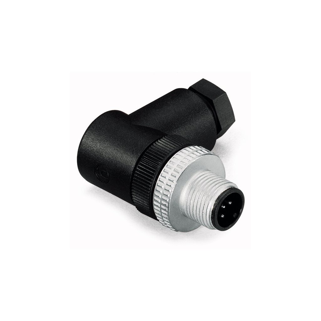 WAGO Fitted pluggable connector; 4-pole; M12 plug, right angle; Screw ...