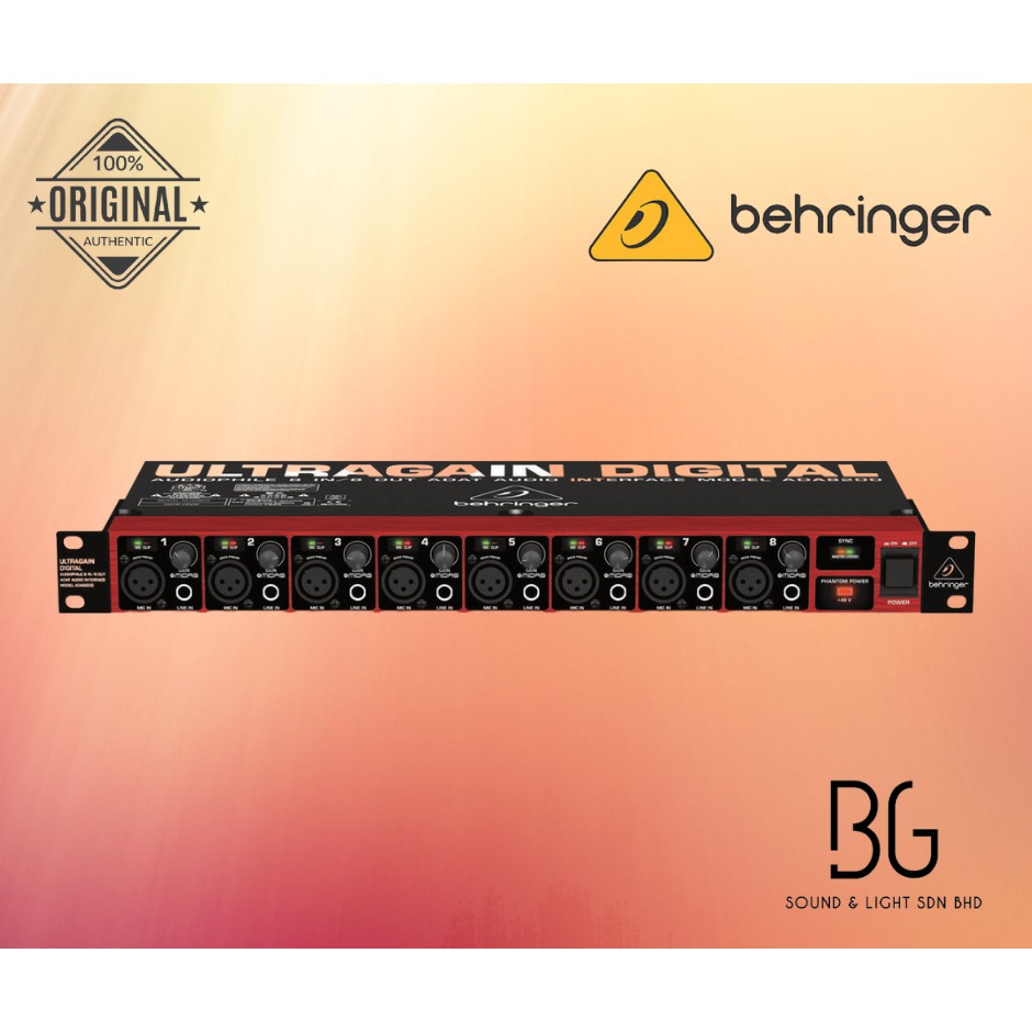 behringer ada8200 Audiophile 8 In/8 Out ADAT Audio Interface with Midas ...