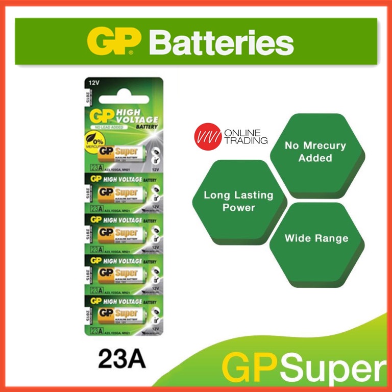 Gp Battery 23A 27A 5pcs GENUINE GP Alkaline Battery 12V Batteri Remote Kereta | Shopee Malaysia