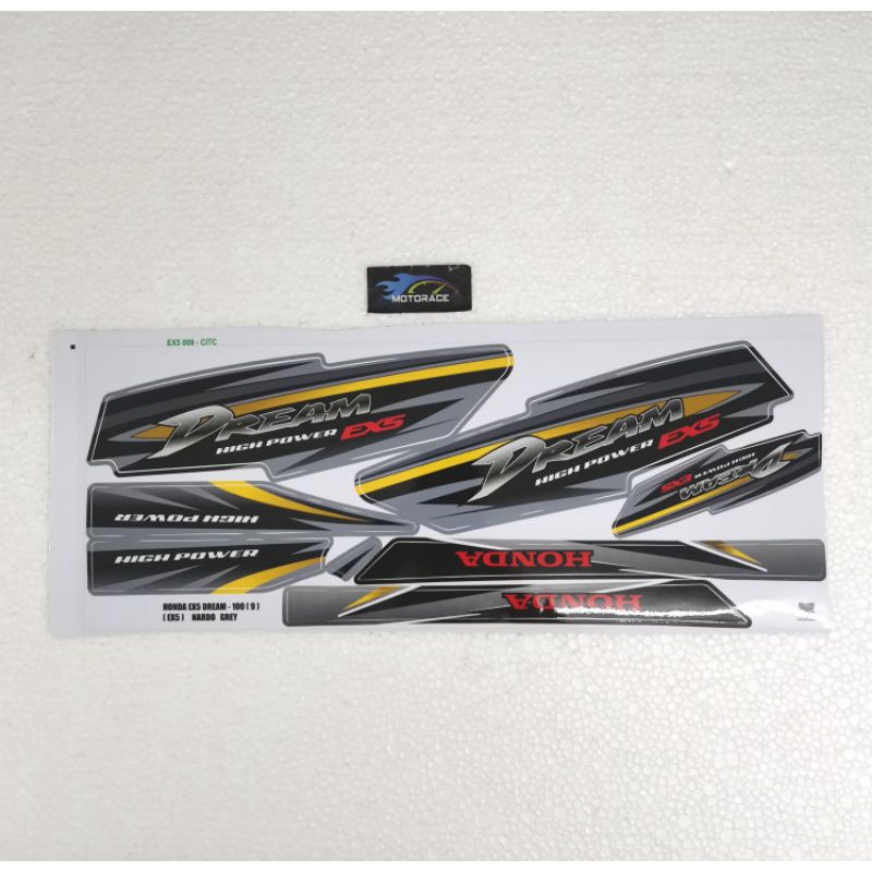 HONDA EX5 DREAM COVER SET STICKER STRIPE (9) BLUE / NARDO GREY / RED ...