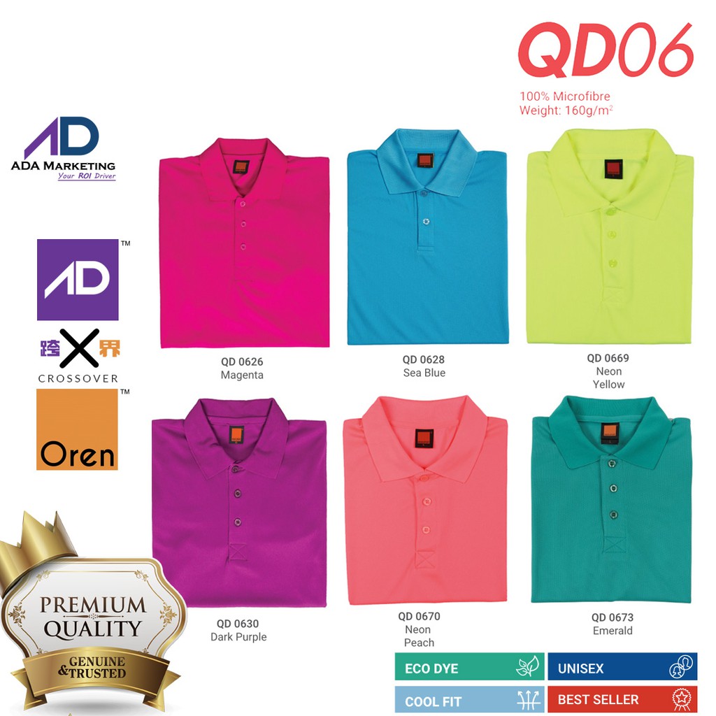 Quick-Dry Sport Jersey Polo T-shirt with collar (UNISEX) - OREN SPORT ...