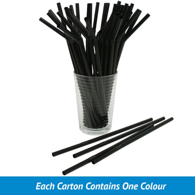 6mm x 210mm Black Flexible Straw 《250pcs+/- Per Pack》 | Shopee Malaysia