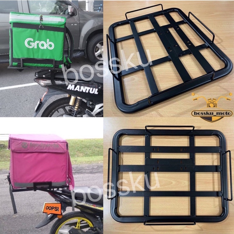 MOTOR METAL STEEL RACK FOOD DELIVERY RIDER BIKE AFFORD 70KG HEAVY DUTY ...
