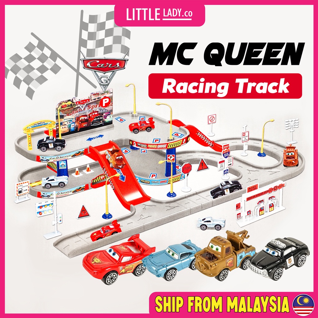 Cars Racing Story 3 Toy Set Lightning McQueen Racing Track Super Racing ...