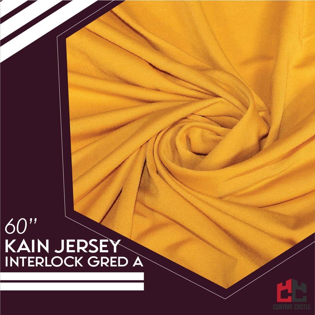 60'' Kain Jersey/Interlock Buatan Malaysia Gred A 45 Pilihan Warna ...