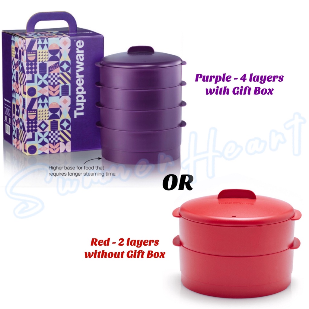 Tupperware Steam It 4 layers with Gift Box(Purple) / 2 layers without ...