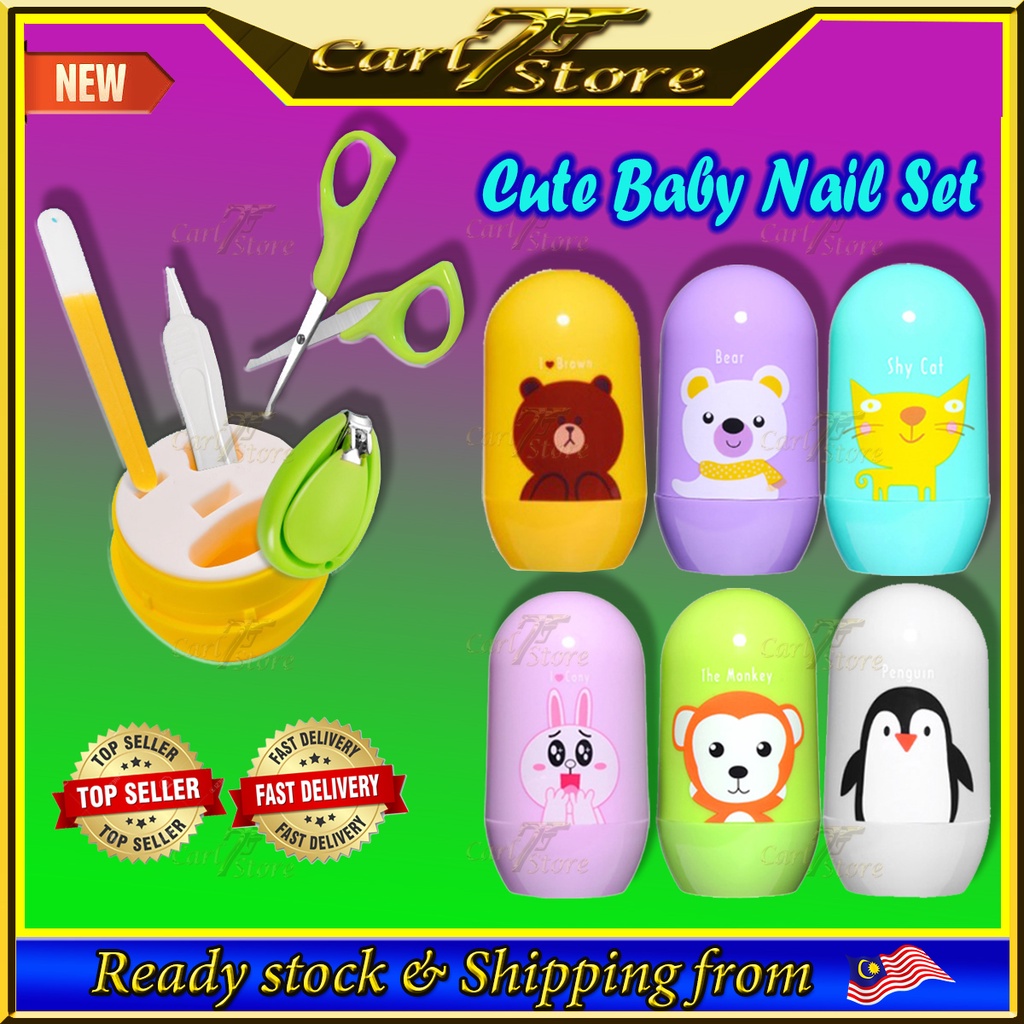 🔥[Ready Stock]🔥 Nail baby care set 4 in 1 Cute color and cartoon Nails ...