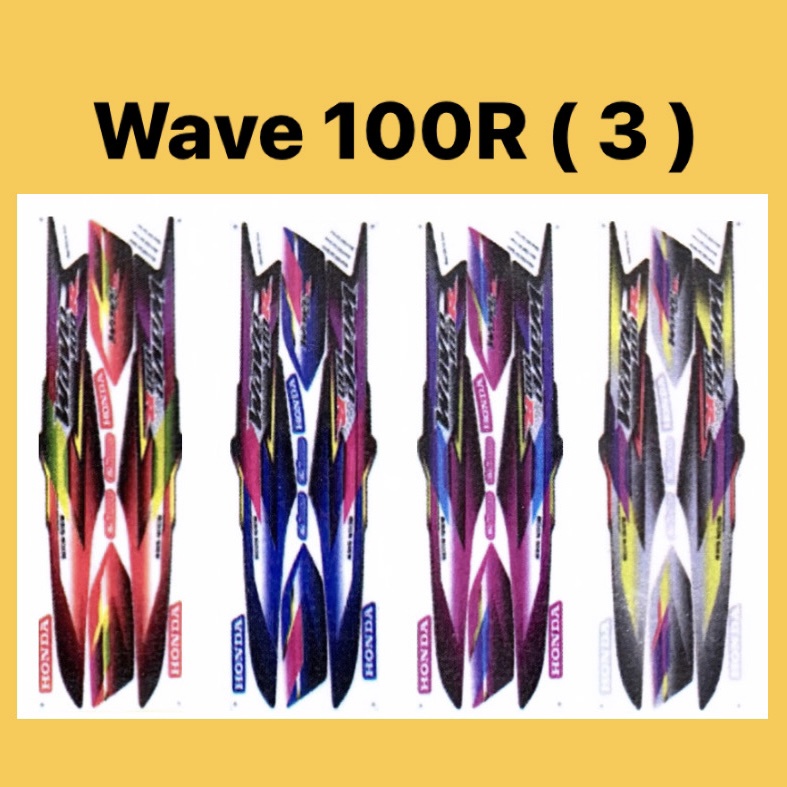 Stiker sticker body cover set wave 100r wave100r 3 sliver wave100-r ...
