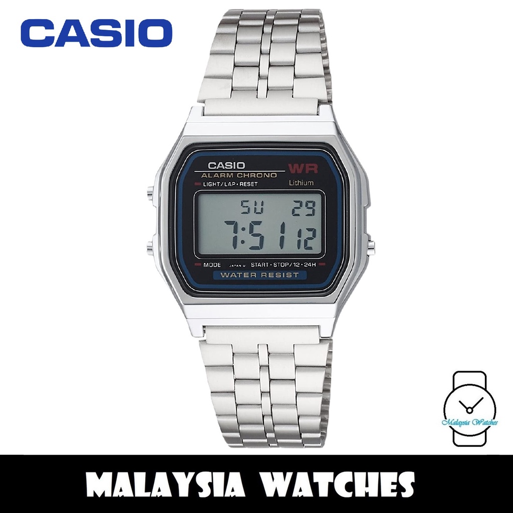 (100% Original) Casio Unisex A159W-N1DF Classic Digital Stainless Steel Bracelet Watch A159W ...