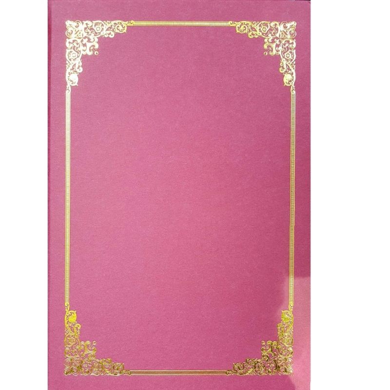 A4 Gold Certificate Hardcover Folder with gold hotstamping frame / A4 ...