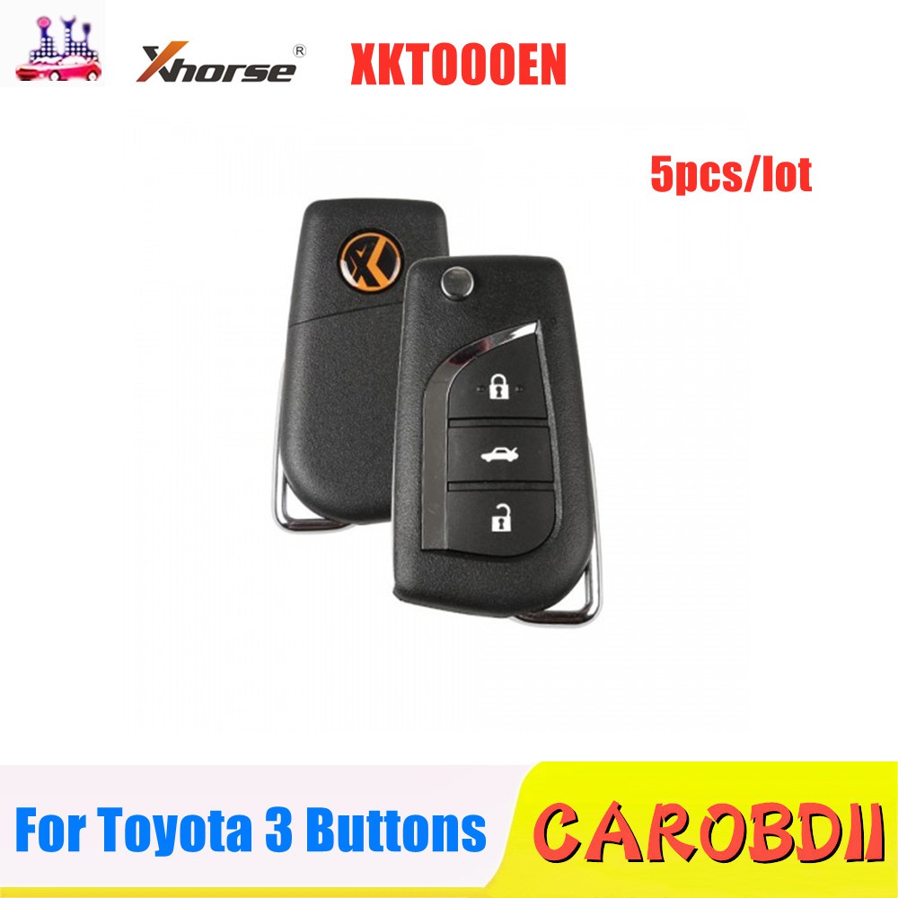 XHORSE XKTO00EN Wired Universal Remote Key 3 Buttons For Toyota Type 5 ...