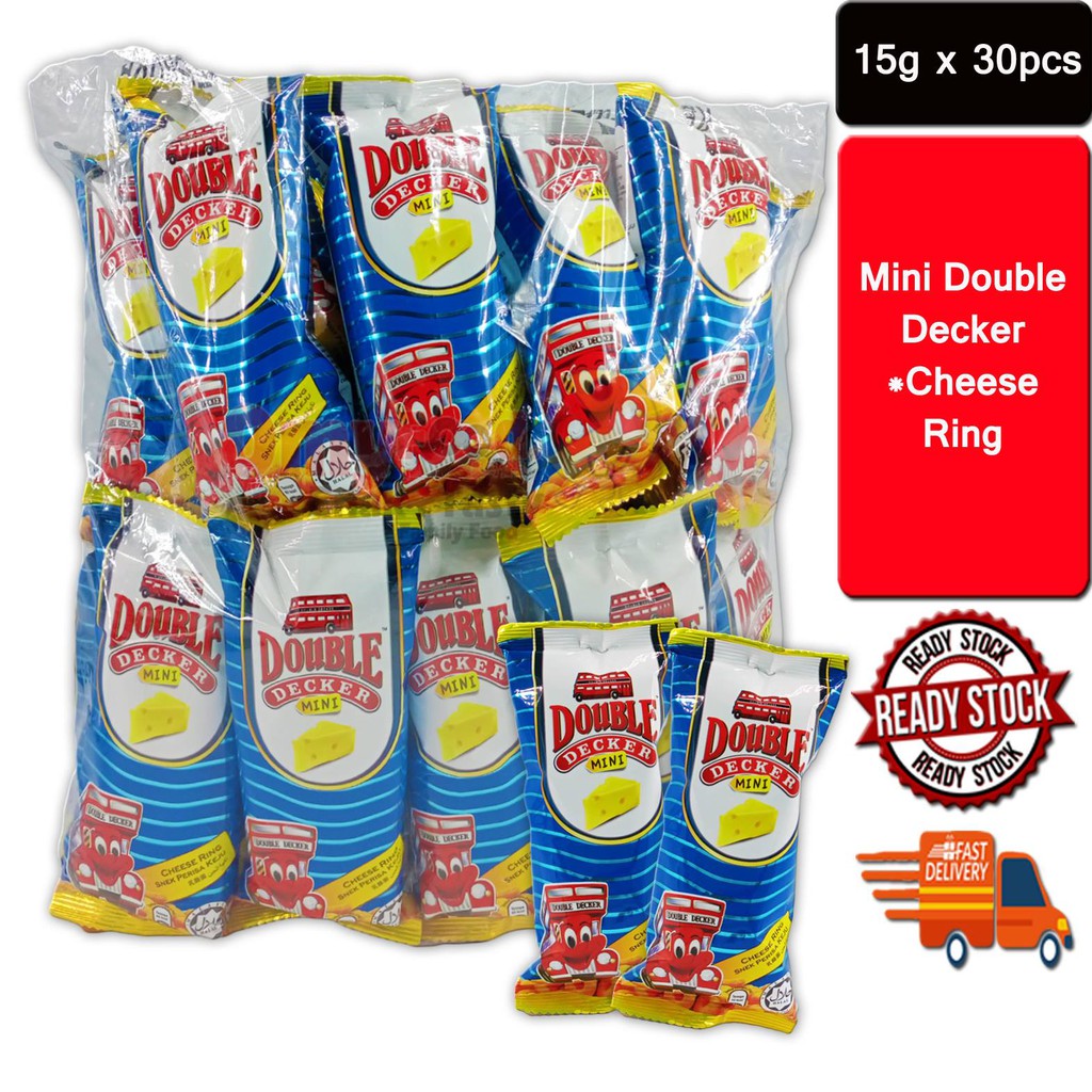 10g/15g x 30pcs Mini Double Decker [Cheese Ring / Prawn / Chicken Cracker][OmyFood] | Shopee ...