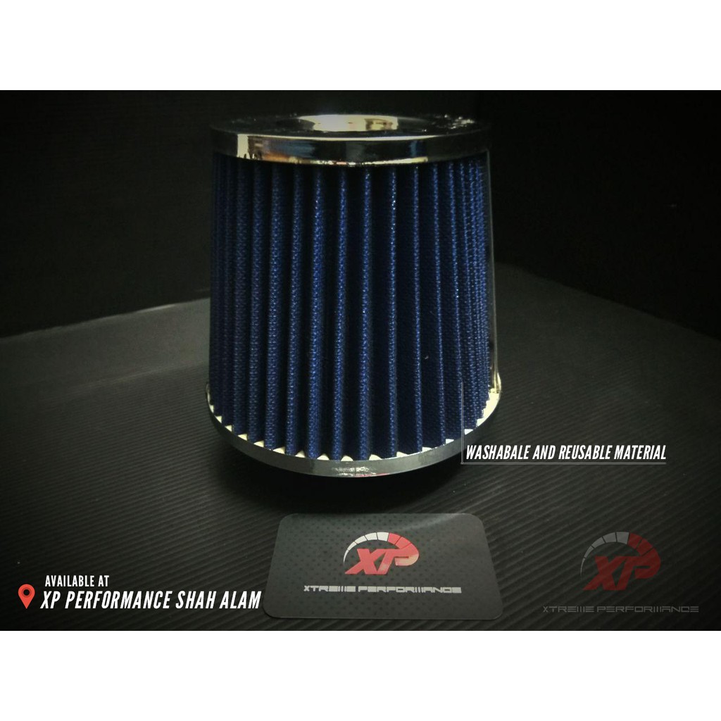AIR FILTER SPORT 3.00” SIMOTA CHROME TOP AND BOTTOM BLUE (OPEN POD ...