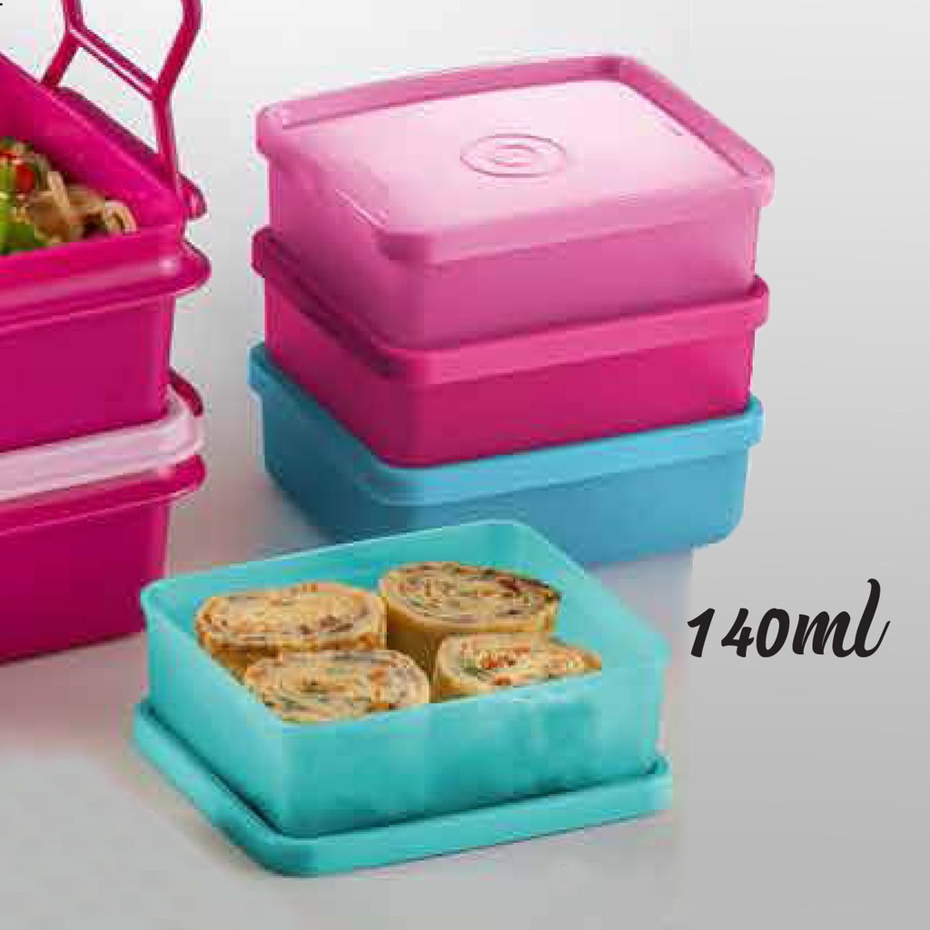 Tupperware Mini Square Away - 140ml (4pcs) | Shopee Malaysia