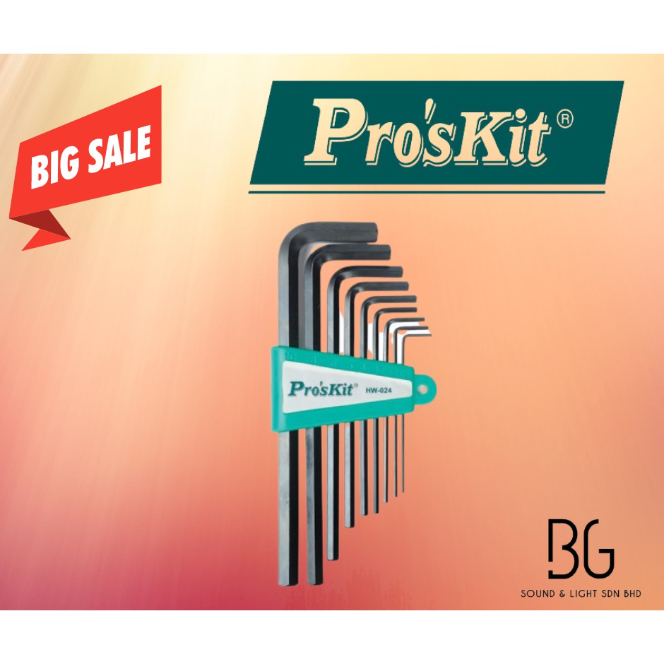 PRO'SKIT HW-024 9Pcs Long Arm Hex Key Set | Shopee Malaysia
