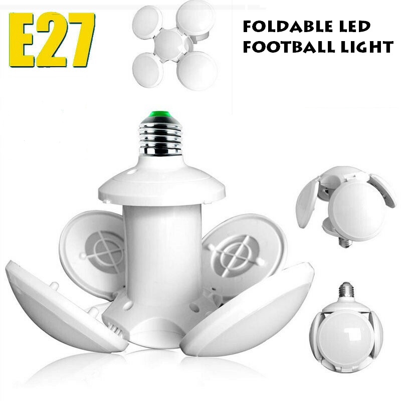 E27 LED Garage UFO Football Light Bulb Deformable Ceiling Fixture ...