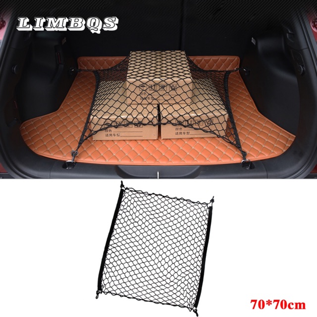 Car storage net pocket at back rear elastic string net magic sticker ...