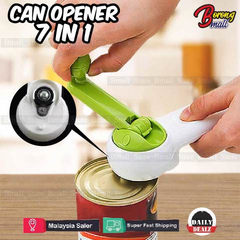 7in1 Multifunctional Can and Bottle Opener Knife Slicker Easy Open Jar ...