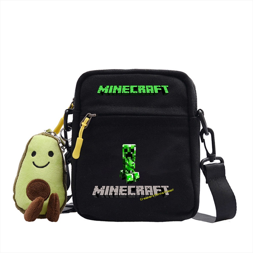 Minecraft Straw Anime crossbody shoulder bag canvas messenger student ...