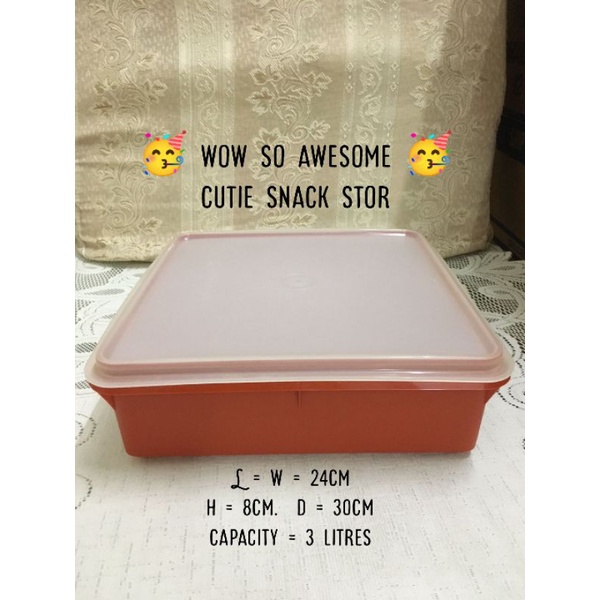 1970s Classic Vintage Tupperware Square Snack-Stor (Red Paprika ...