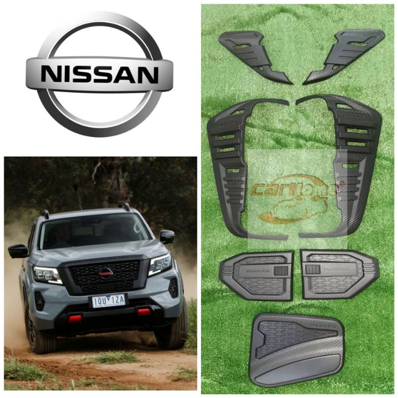 Nissan Navara Pro 4x NP300 carbon look cover 4 IN 1 head tail lamp fuel ...