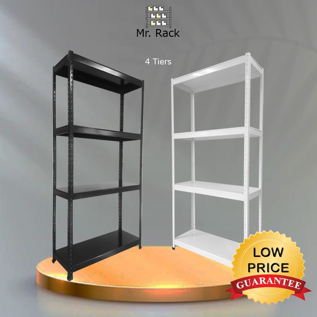 Mr. Rack ST136 4 Tiers Epoxy Coating Full Metal Steel Boltless Storage ...