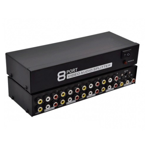 1 in 8 Out 8 Port RCA AV Audio Video Splitter With RCA Composite Cable ...