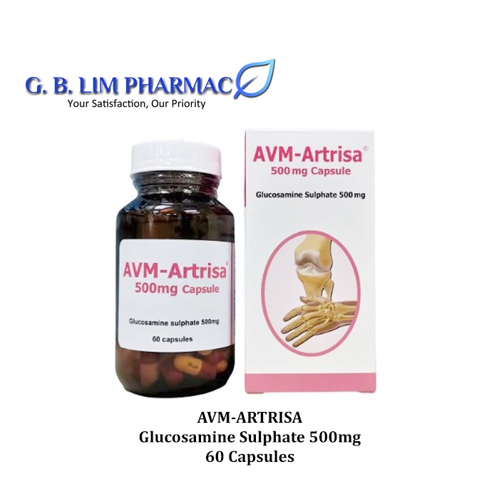 (EXP: 30-JUNE-2027) AVM-Artrisa 500mg Glucosamine Sulphate 60 Capsules ...