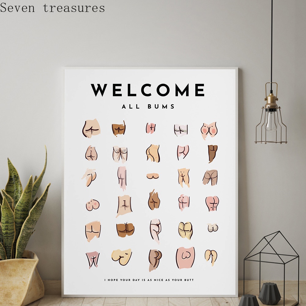 Sexy Butts Collage Bathroom Funny Bathroom Sign Canvas Prints And ...