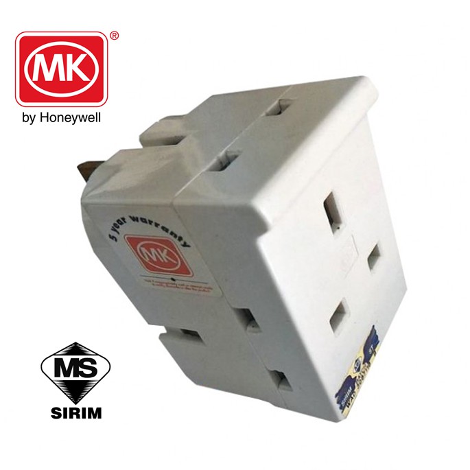 MK 3Way 13Amp Adaptor/ Adapter (White) (Sirim) | Shopee Malaysia