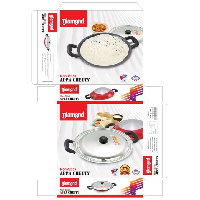 Diamond Appachatty/Appam pan Normal(20cm) ( RED ) | Shopee Malaysia