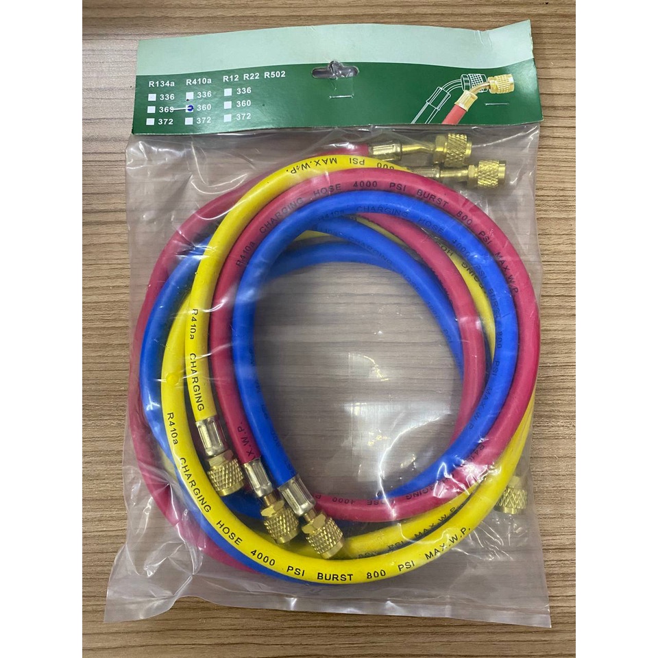 MANIFOLD REFRIGERATION CHARGING HOSE 1.5METER X 3 PCS [ RED,YELLOW,BLUE ...