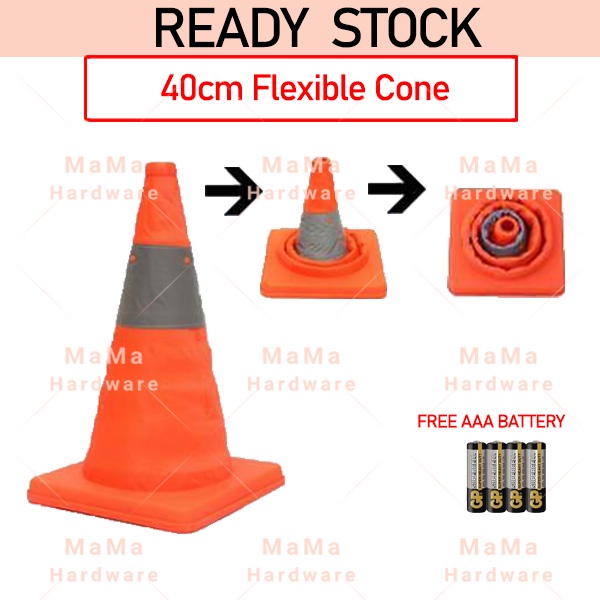 40CM Flexible Cone/Telescopic Foldable Road Cone PortableTraffic Cone ...