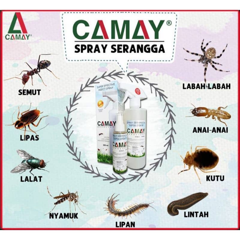 CAMAY REPELLENT SPRAY SERANGGA NATURAL KUTU (PEMBASMI KUTU, SEMUT ...